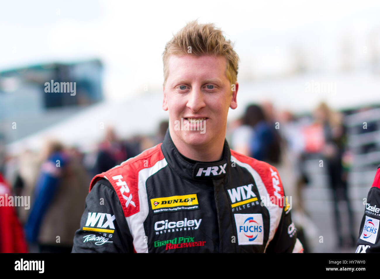 Fawkham, Longfield, UK. 2nd April, 2017. BTCC racing driver Adam Morgan ...
