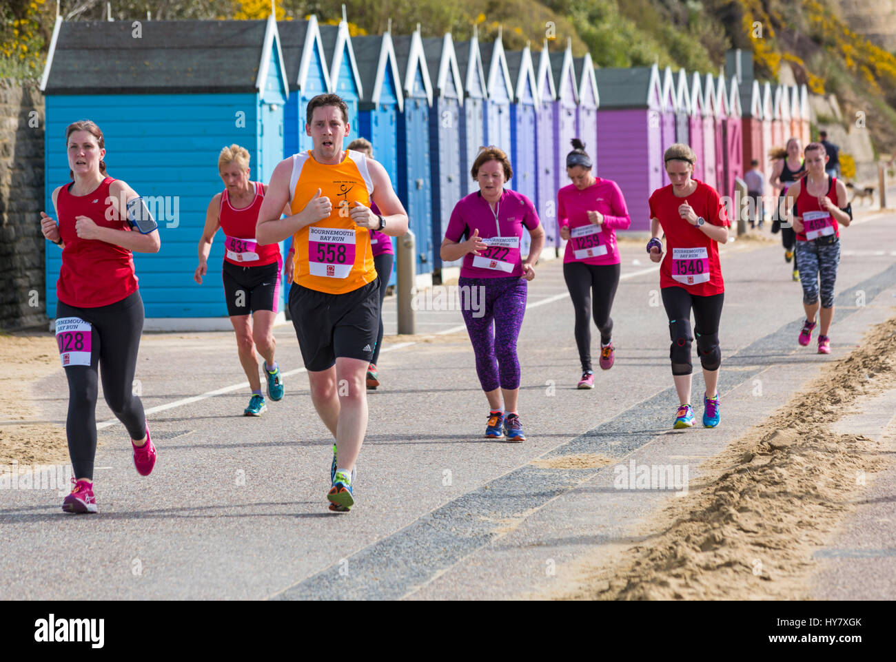Bournemouth, Dorset, UK. 2nd Apr, 2017. Runners taking part in the 10k ...