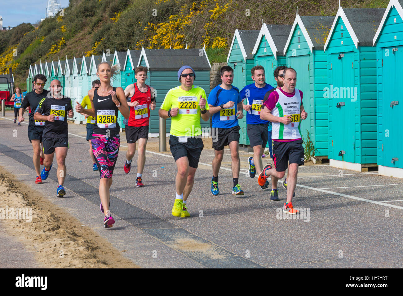 Bournemouth, Dorset, UK. 2nd Apr, 2017. Runners taking part in the half ...