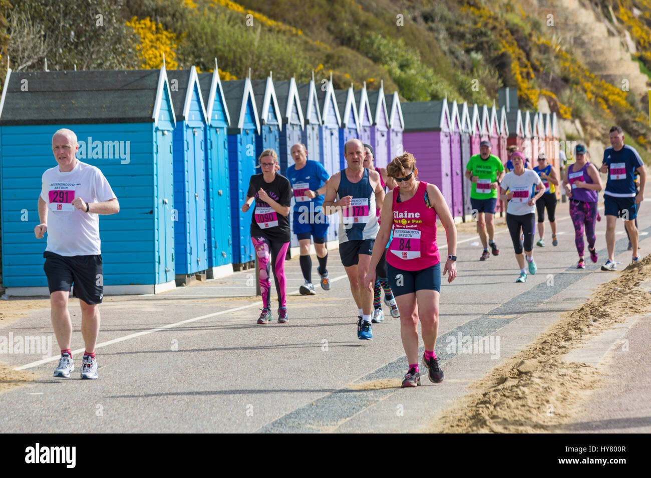 Man Running Along Promenade At Bournemouth High Resolution Stock ...