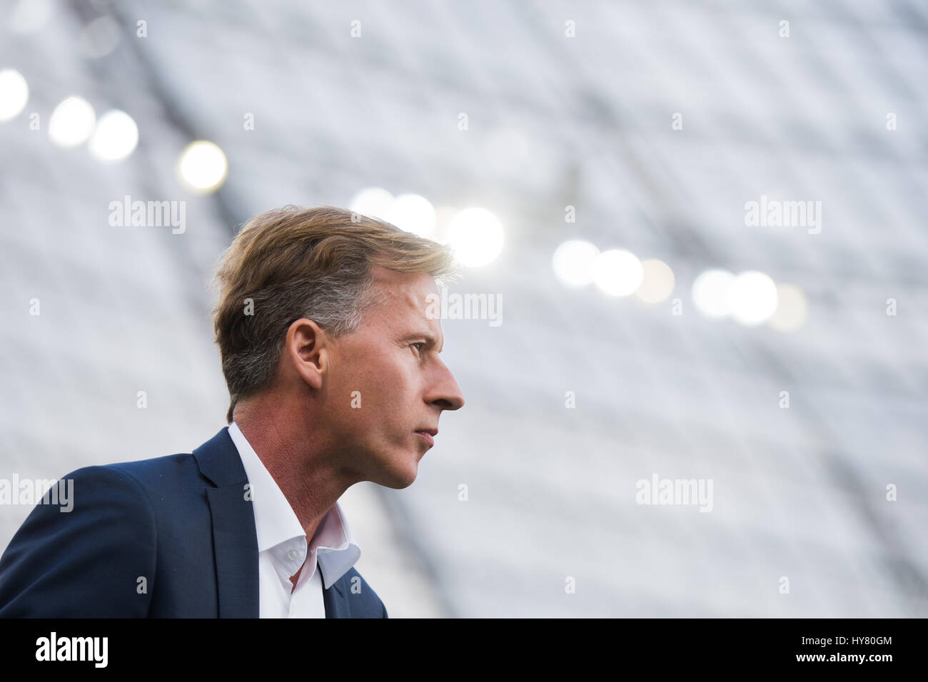 Leverkusen, Germany. 2nd Apr, 2017. Wolfsburg's coach Andries Jonker ...