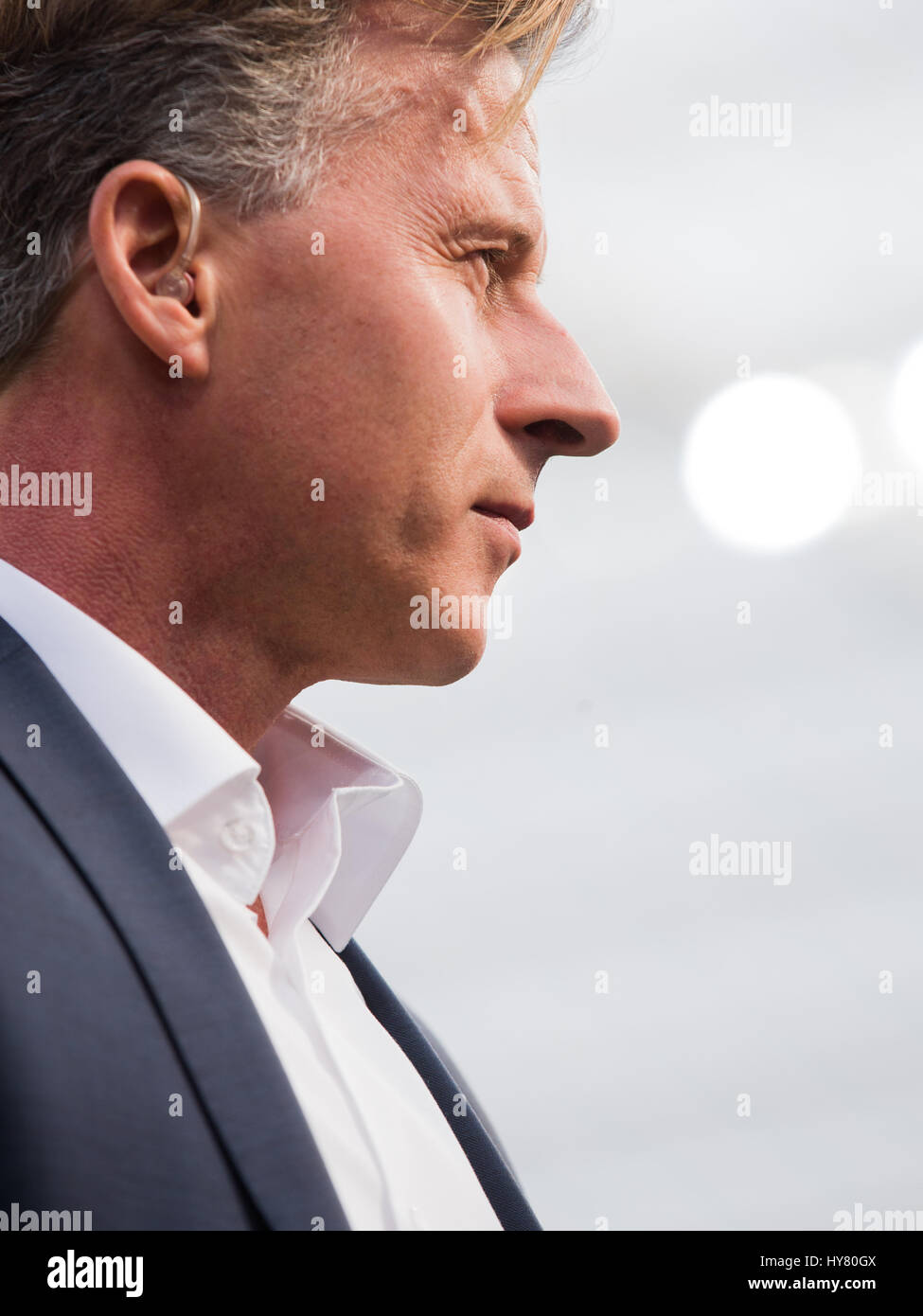 Leverkusen, Germany. 2nd Apr, 2017. Wolfsburg's coach Andries Jonker ...