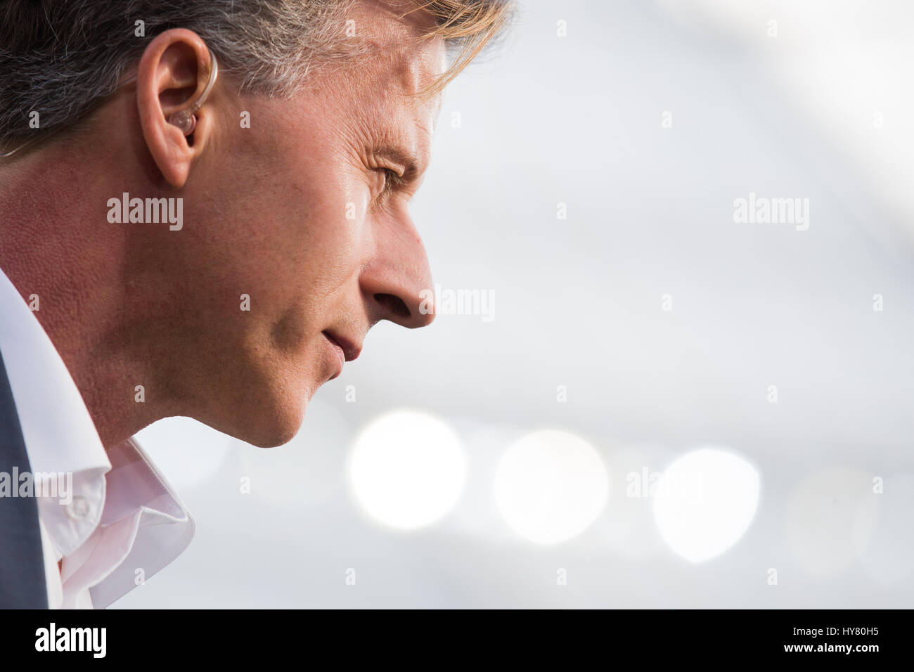 Leverkusen, Germany. 2nd Apr, 2017. Wolfsburg's coach Andries Jonker ...