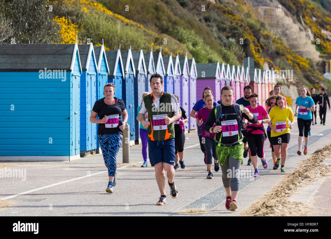 Man Running Along Promenade At Bournemouth High Resolution Stock ...