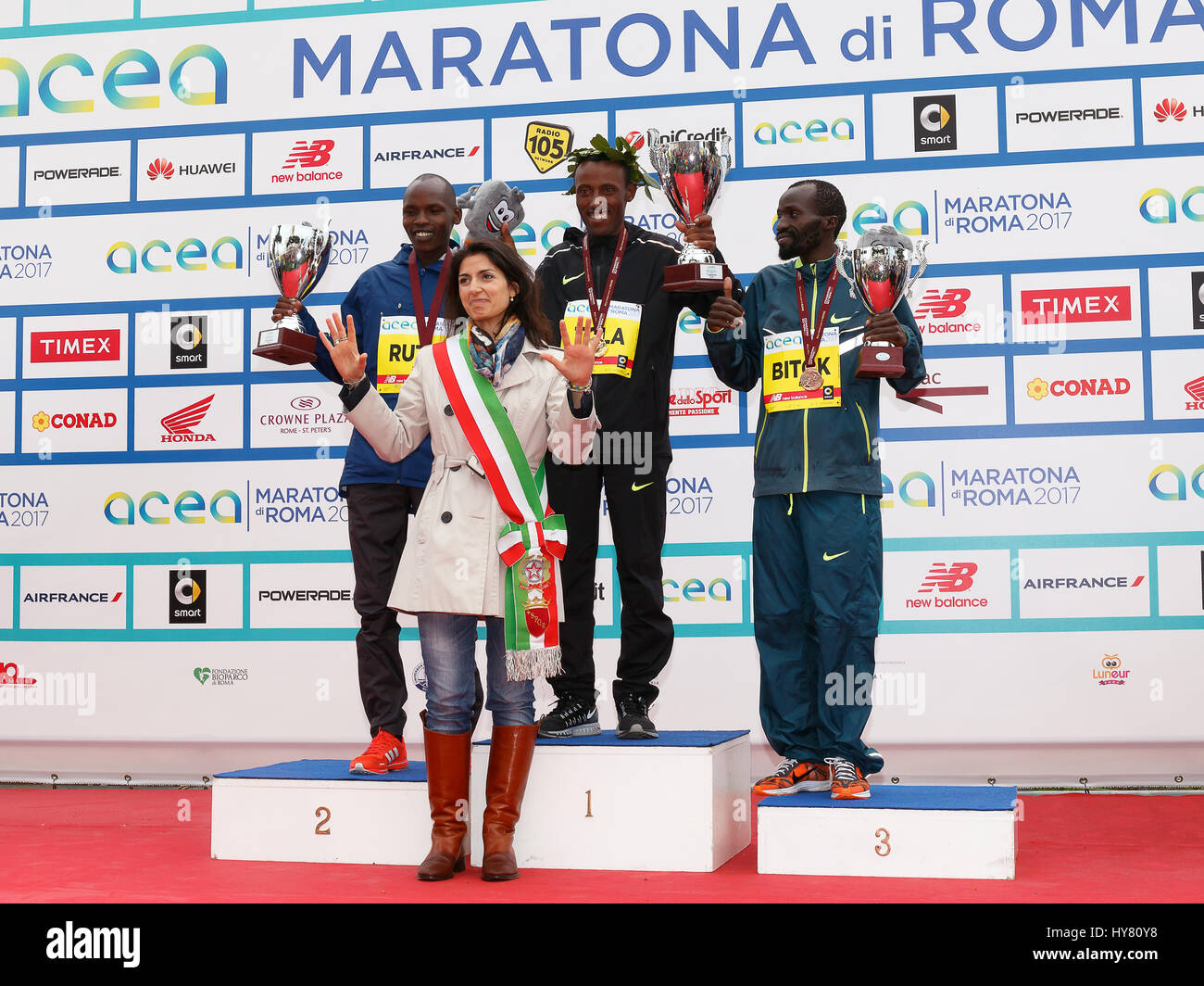 Rome, Italy. 02nd Apr, 2017. The mayor of Rome Virginia Raggi on stage ...
