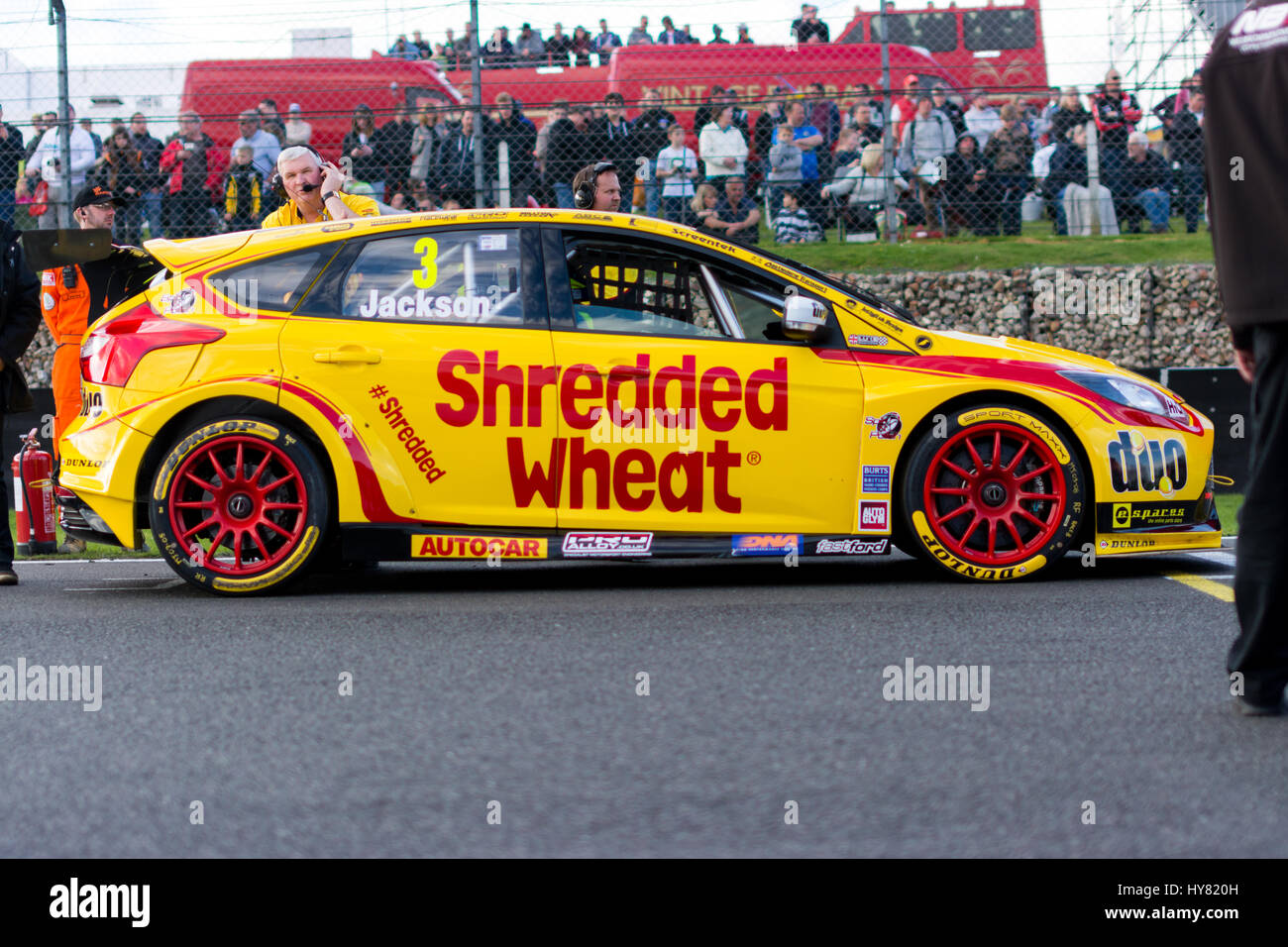 Fawkham, Longfield, UK. 2nd April, 2017. BTCC racing driver Mat Jackson ...
