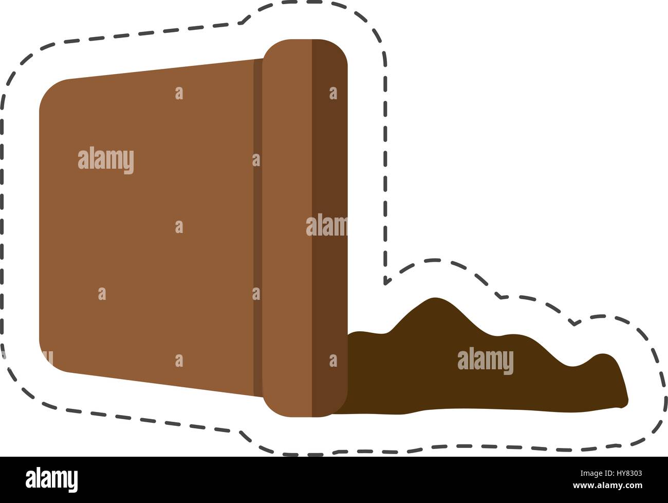 soil and pot icon over white background. gardening equipment concept ...