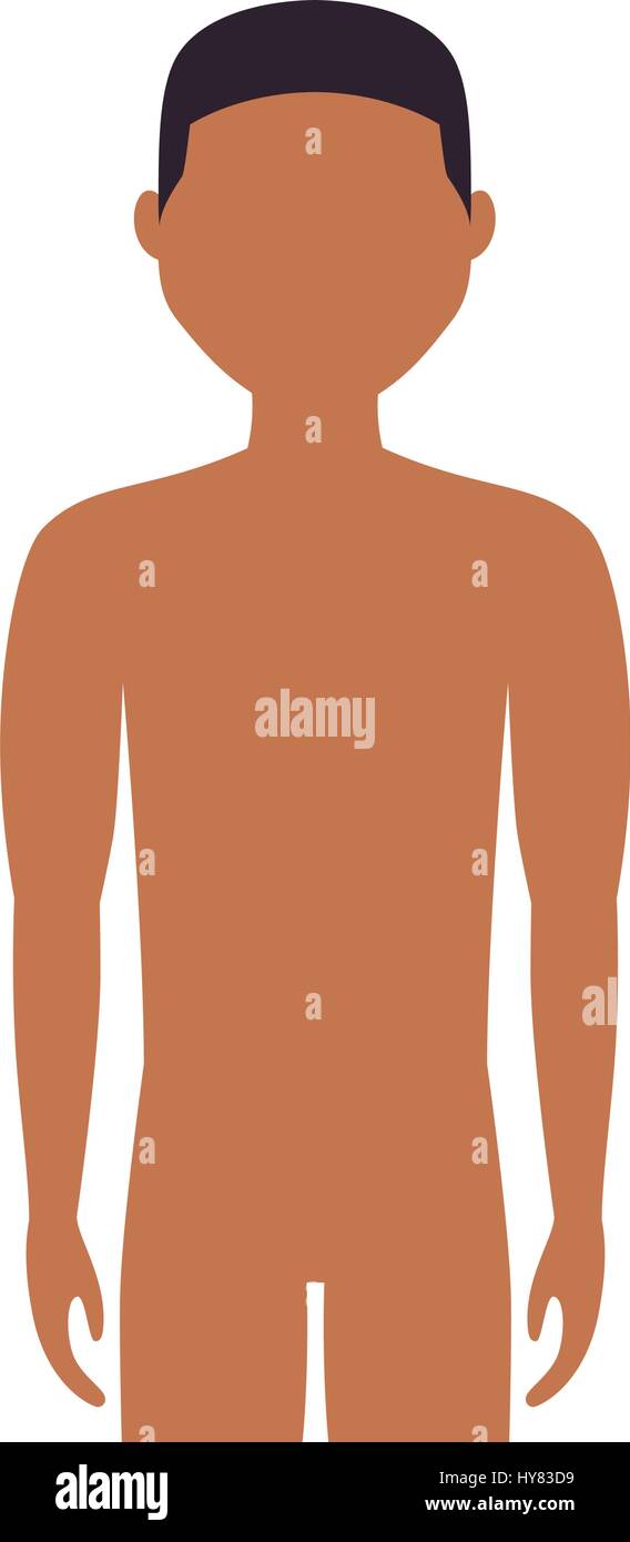 Body of man cartoon icon over white background. colorful design. vector ...