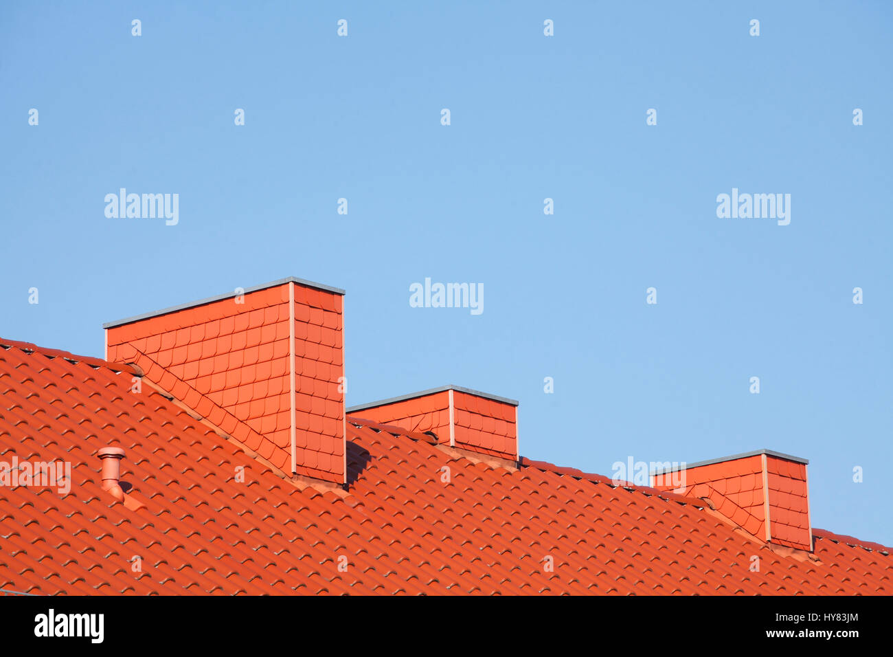 red roof, chimneys Stock Photo - Alamy