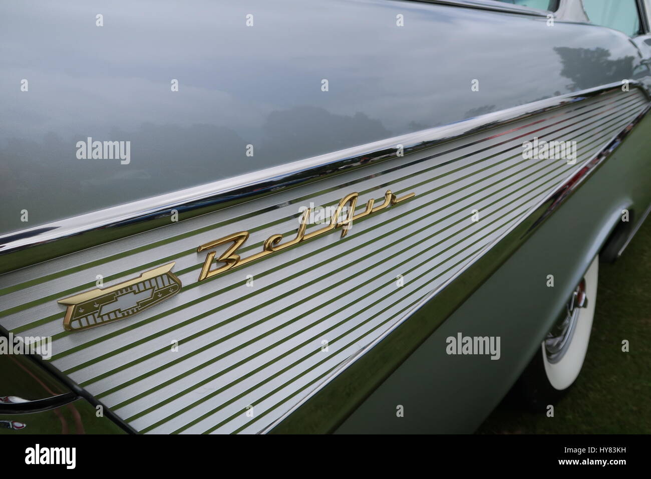 Chevrolet Bel Air Silver side profile Stock Photo - Alamy
