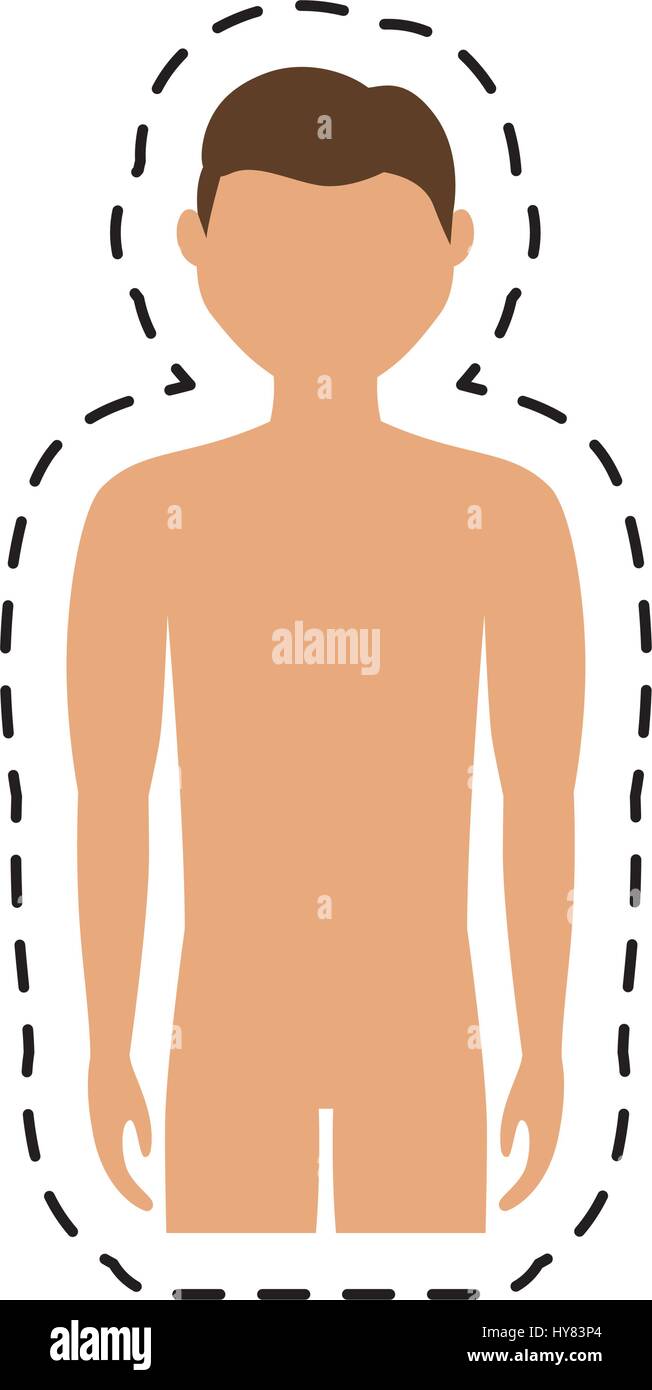 body of man cartoon icon over white background. colorful design. vector ...