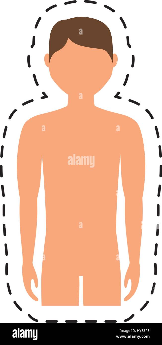 body of man cartoon icon over white background. colorful design. vector ...