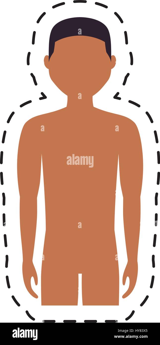 body of man cartoon icon over white background. colorful design. vector ...