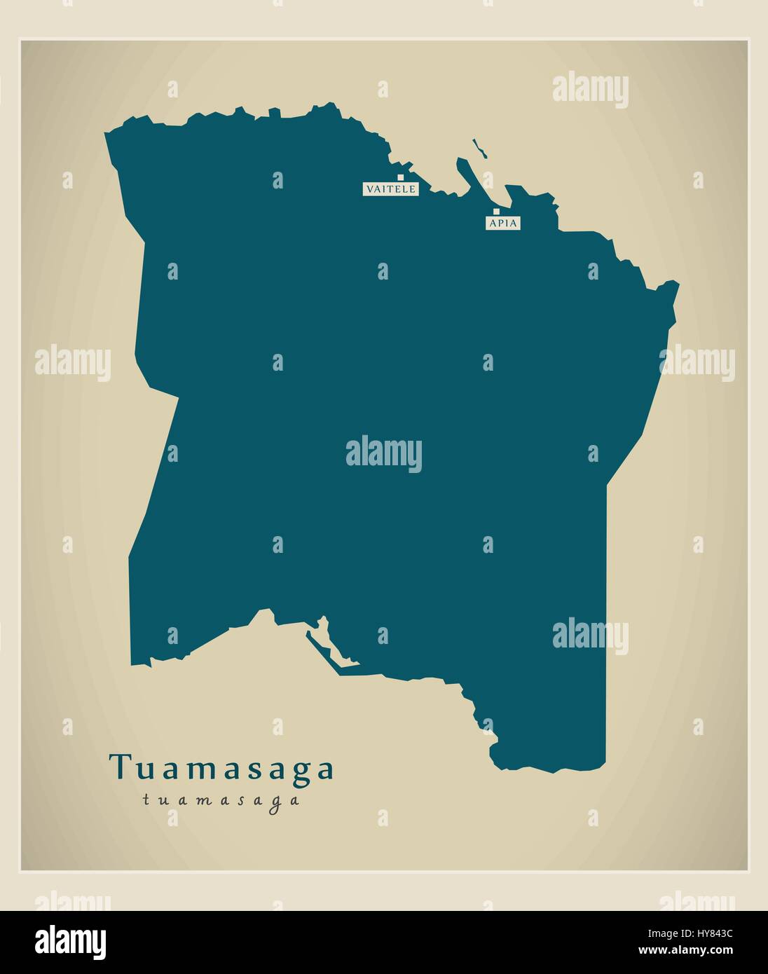 Modern Map - Tuamasaga WS Stock Vector Image & Art - Alamy
