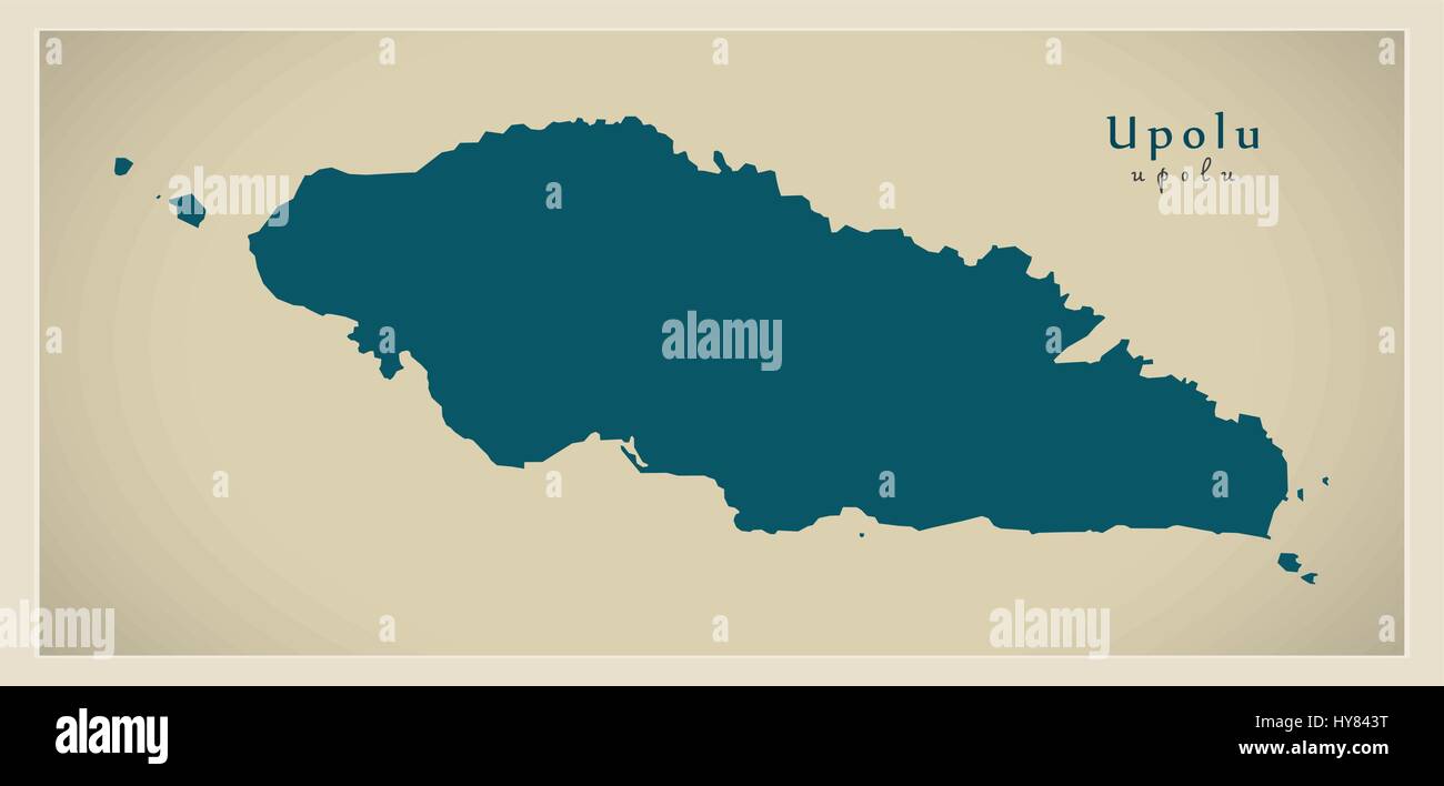 Modern Map - Upolu Island WS Stock Vector Image & Art - Alamy