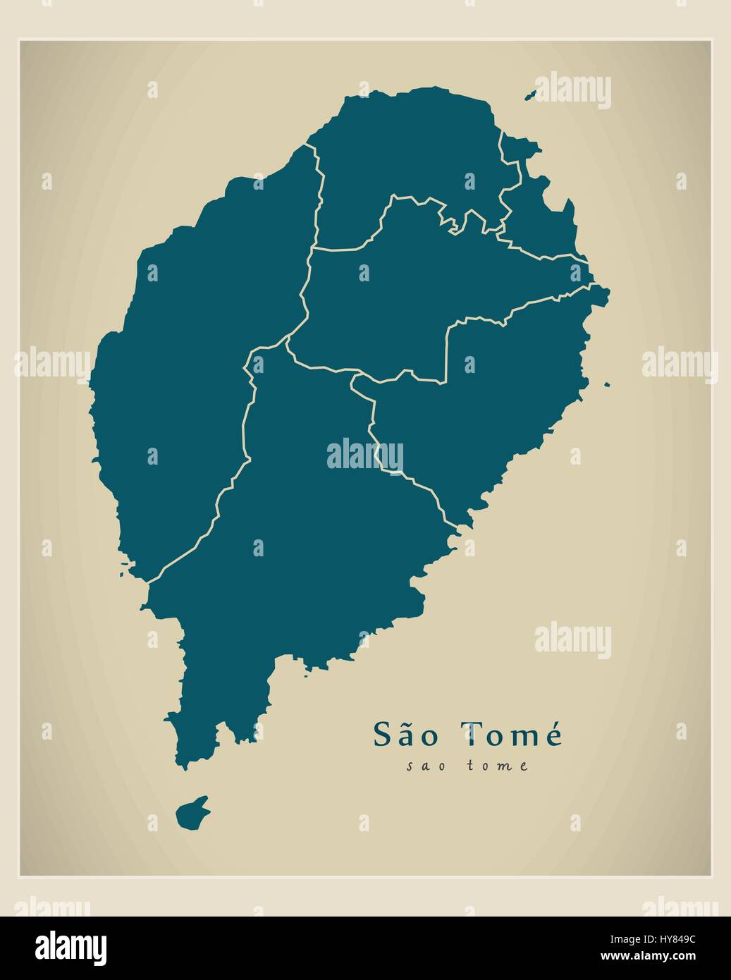 Modern Map - Sao Tome with districts ST Stock Vector Image & Art - Alamy