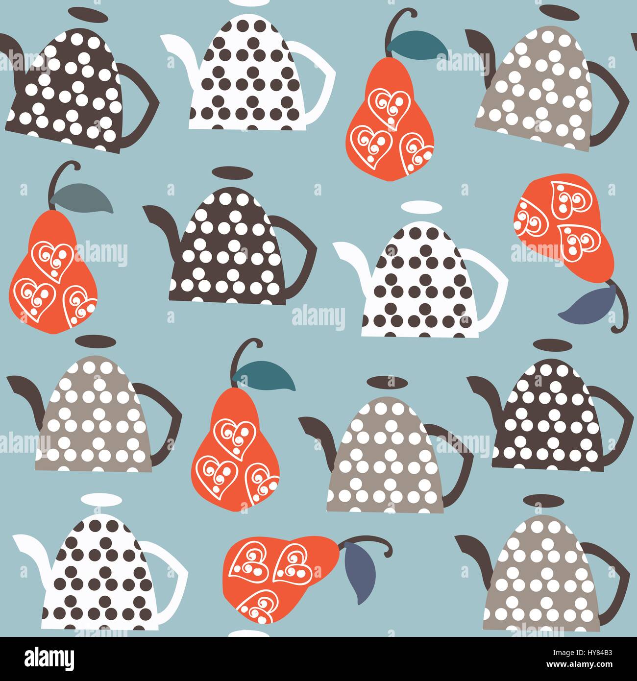 Kettle fantasy seamless pattern. It is located in swatch menu, vector ...