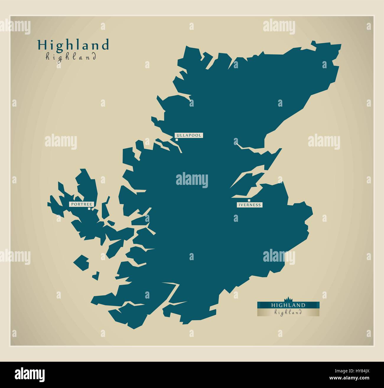 Modern Map - Highland UK Stock Vector Image & Art - Alamy