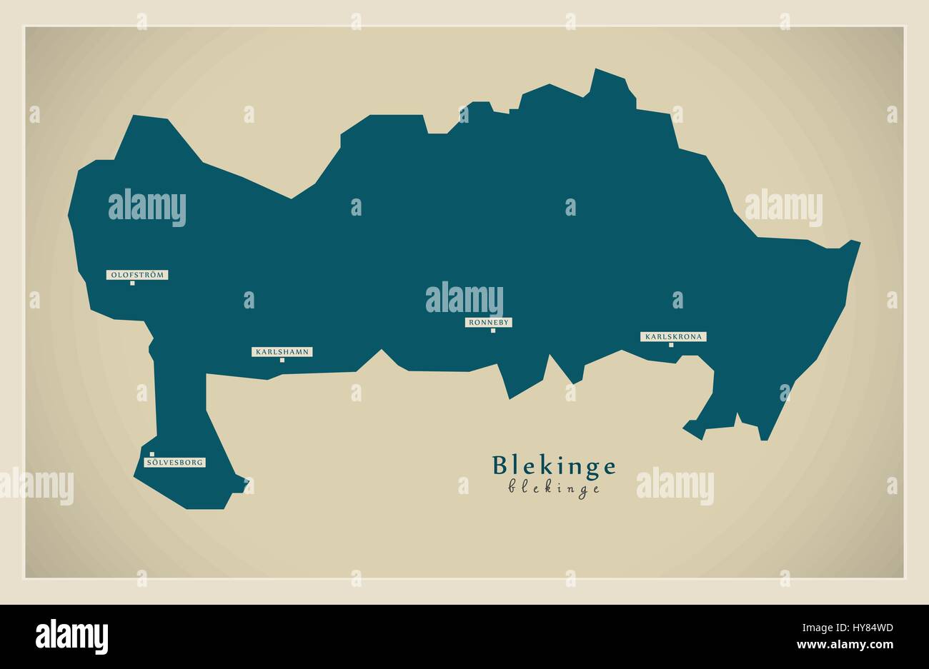 Blekinge county map hi-res stock photography and images - Alamy