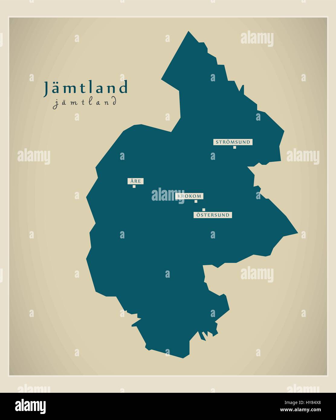 Jamtland vector map hi-res stock photography and images - Alamy