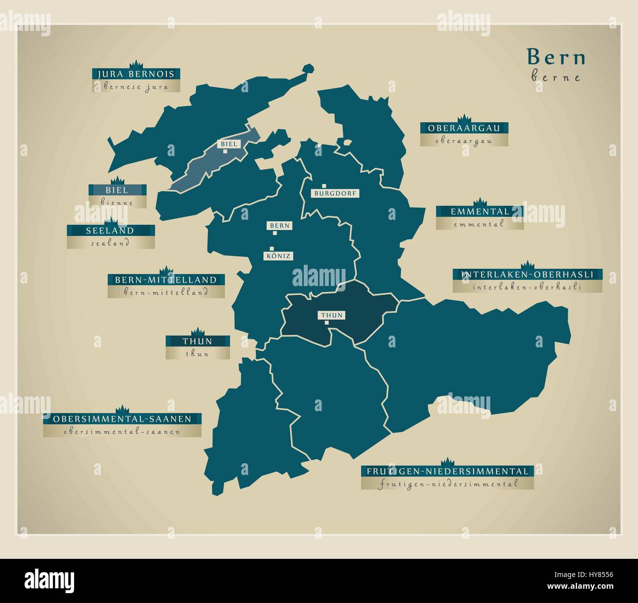 Bern area map hi-res stock photography and images - Alamy