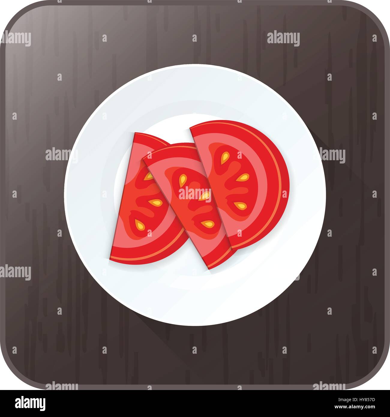 Sliced tomato icon vector on button Stock Vector Image & Art - Alamy