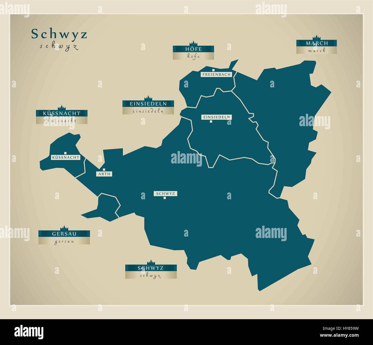 Modern Map - Schwyz CH Stock Vector Image & Art - Alamy