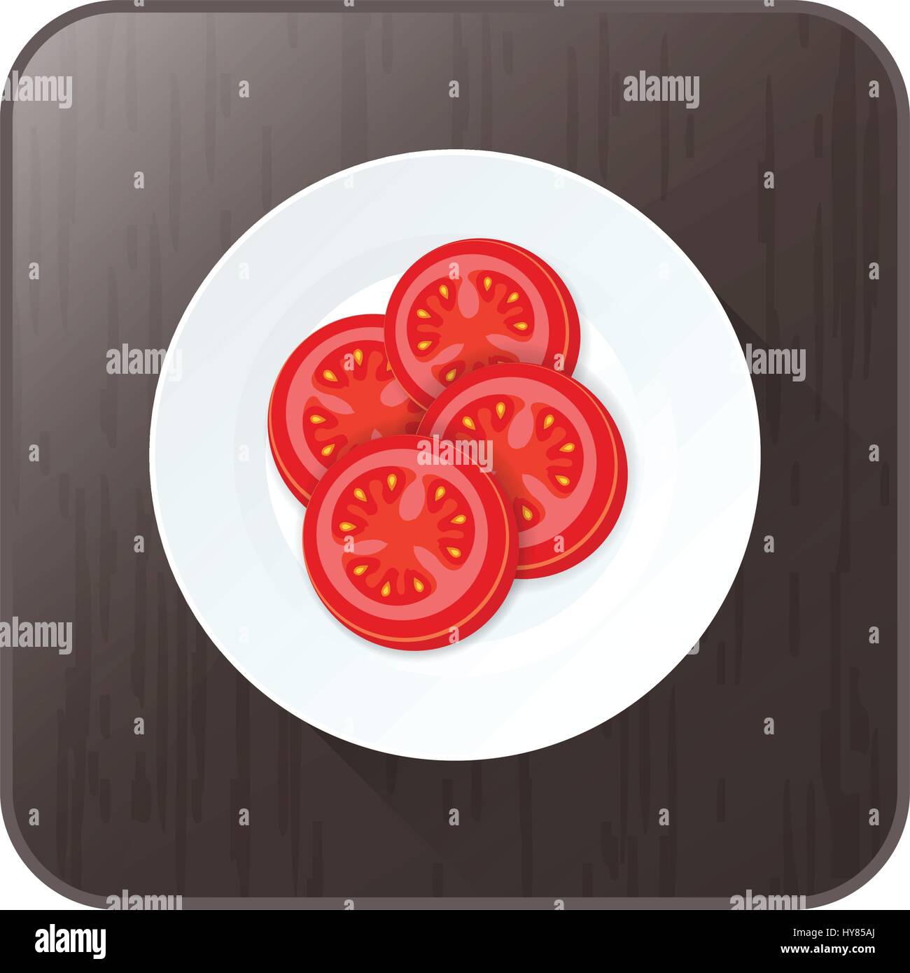 tomato Sliced icon vector on button Stock Vector Image & Art - Alamy