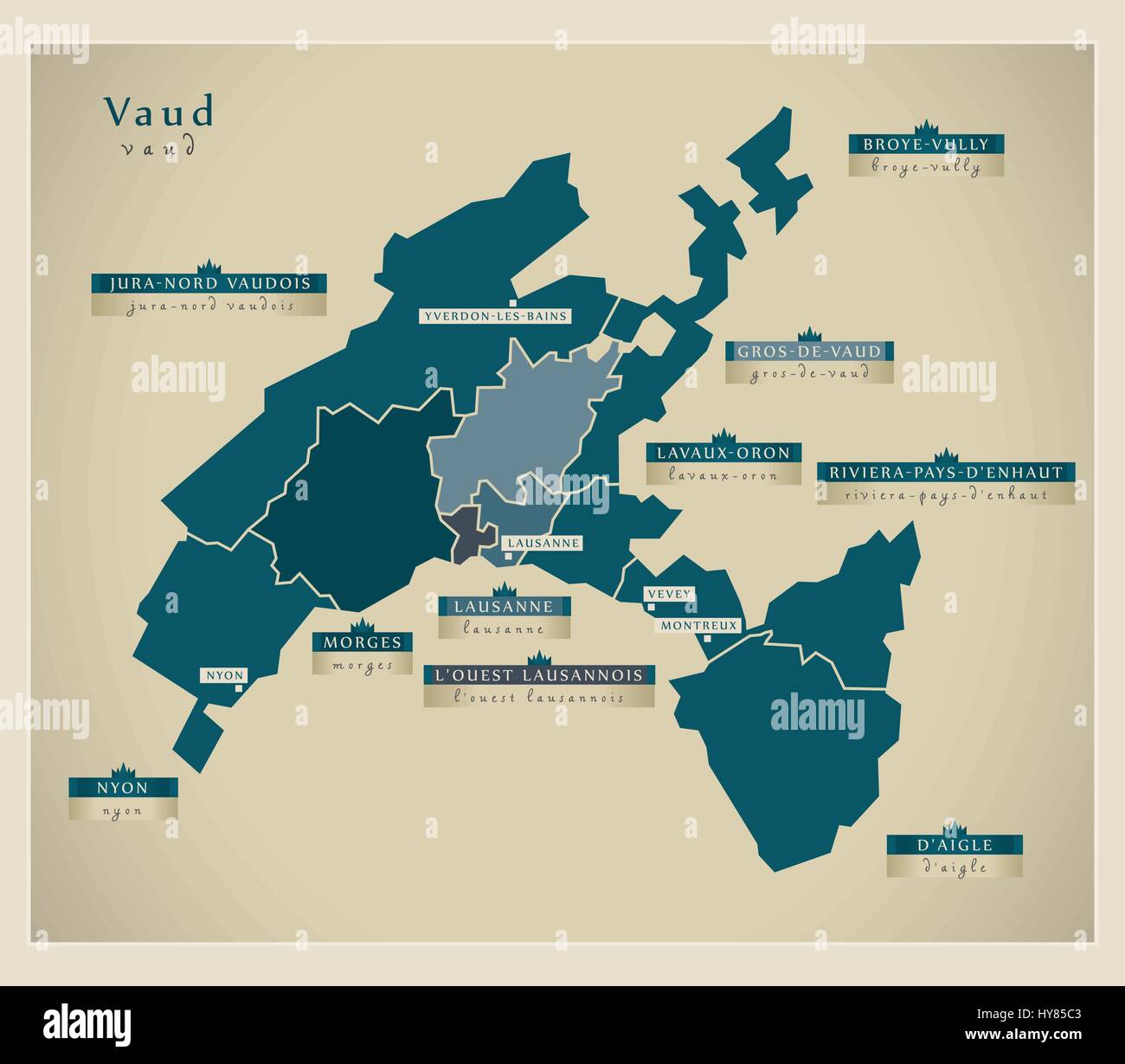 Map of vaud hi-res stock photography and images - Alamy