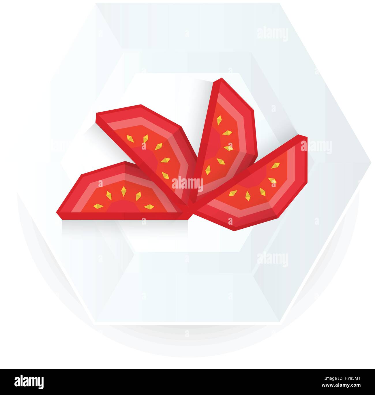 Sliced Tomato 3D Origami Icon on dish paper Stock Vector Image & Art ...