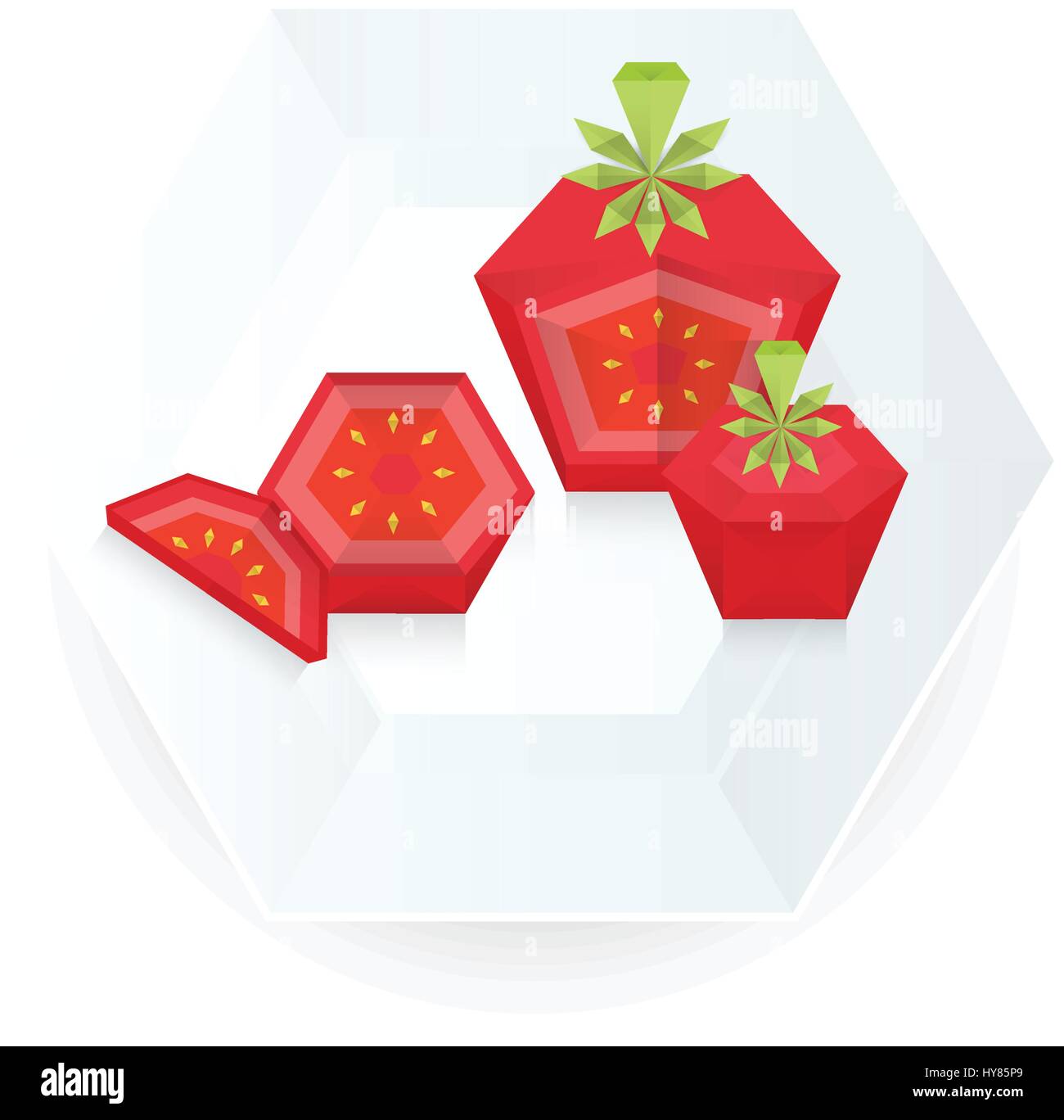 Tomato 3D Origami Icon on dish paper Stock Vector Image & Art - Alamy