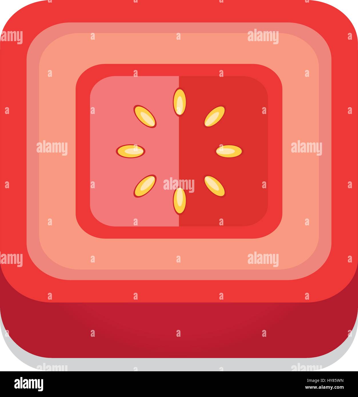 square Tomato 3D Button Design Red color Stock Vector Image & Art - Alamy