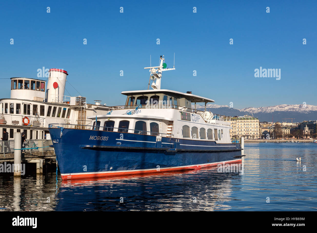Tourist boat, Geneva Lake, Geneva, Switzerland Stock Photo - Alamy