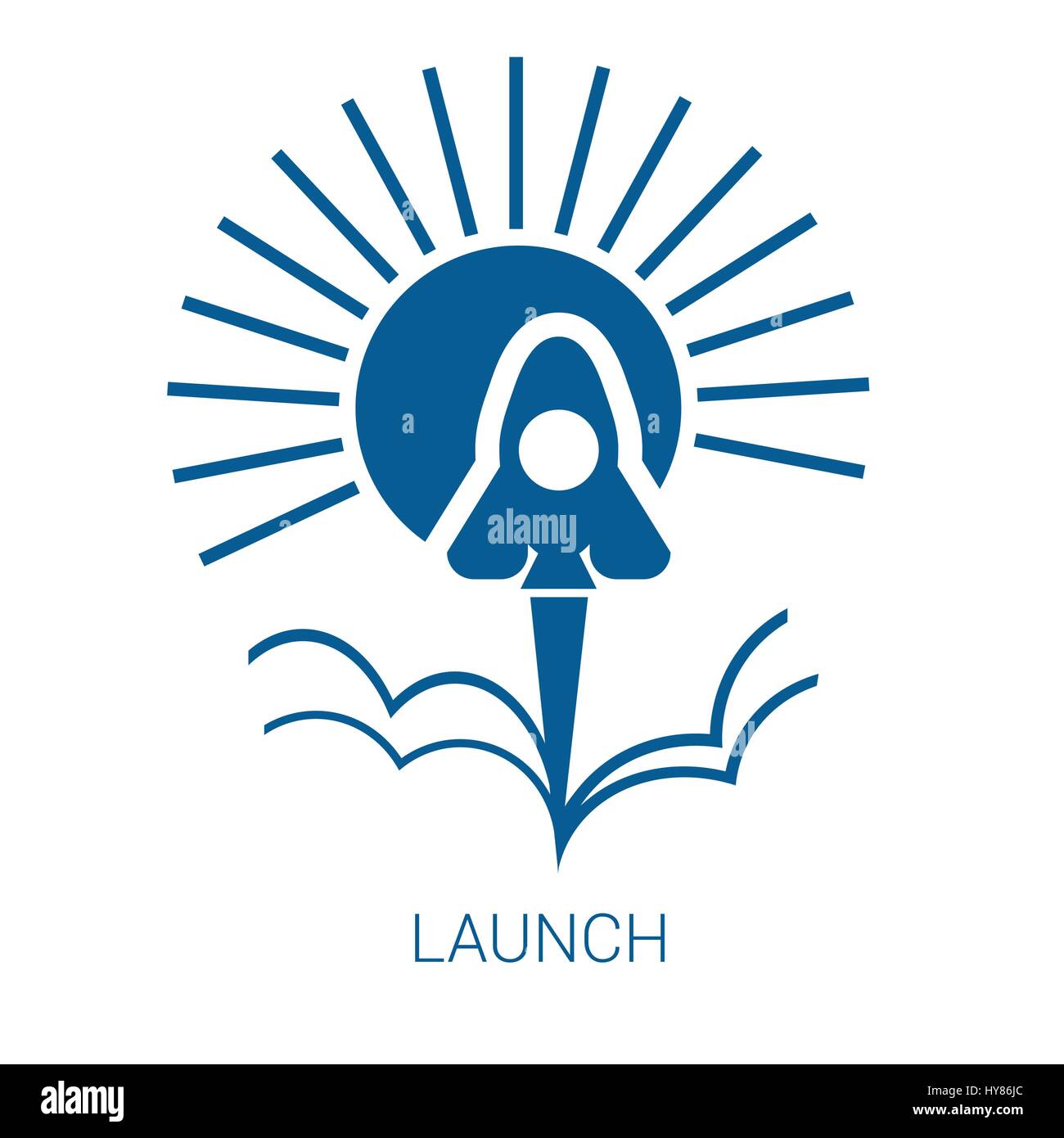 Launch vector blue flat icon on white background Stock Vector Image ... Launch vector blue flat icon on white background Stock Vector Image ...