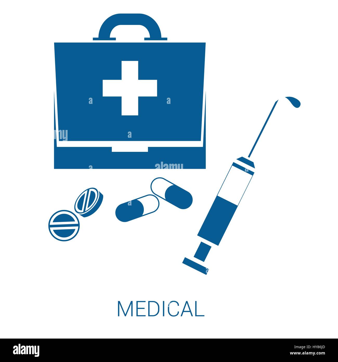 Medical vector blue flat icon on white background Stock Vector Image ...