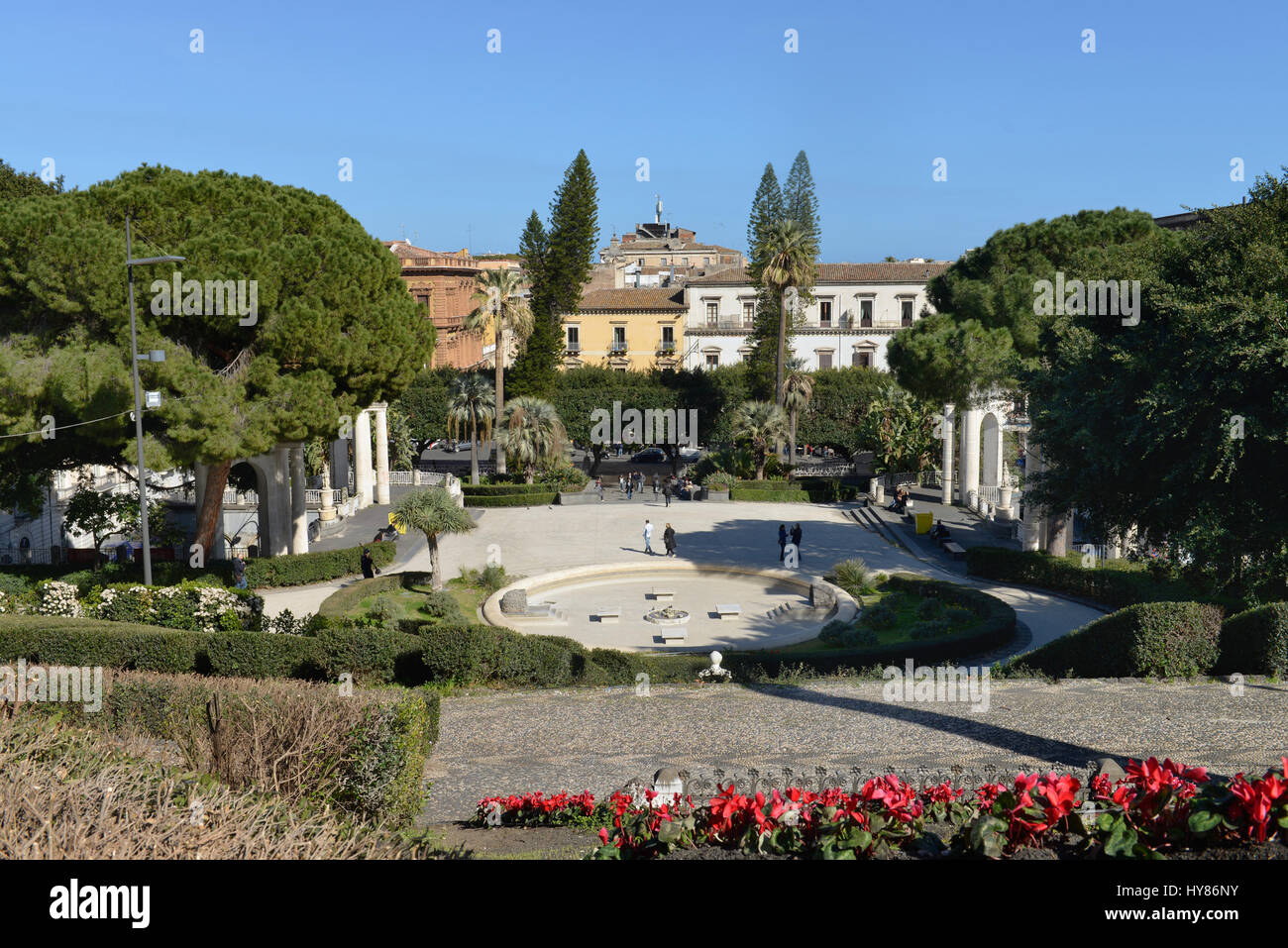 Wells, town park, villa Bellini, Catania, Sicily, Italy, Brunnen ...