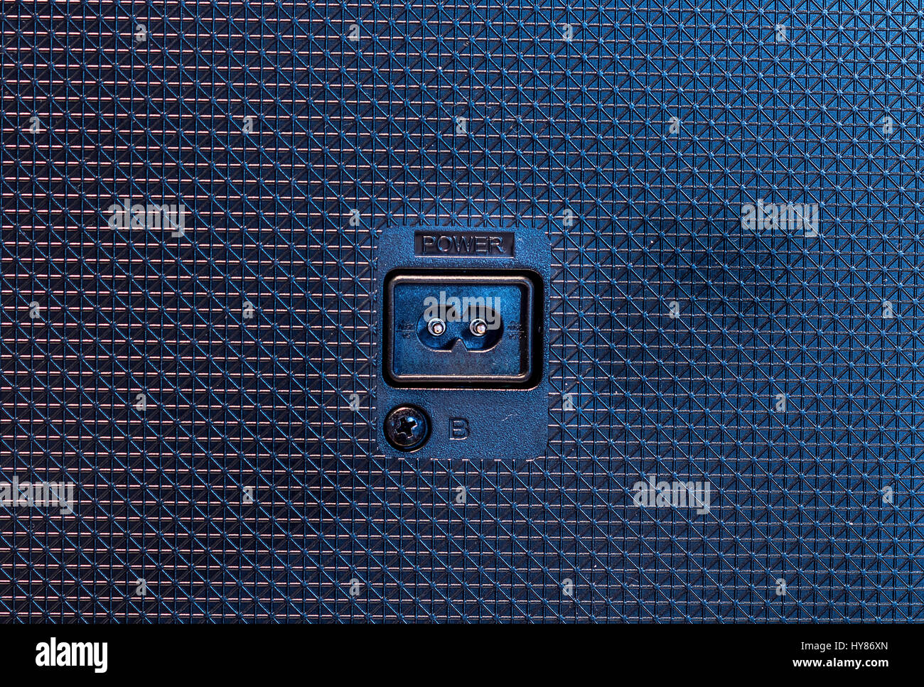 Empty electrical plug for cable close up. The socket for the power to ...