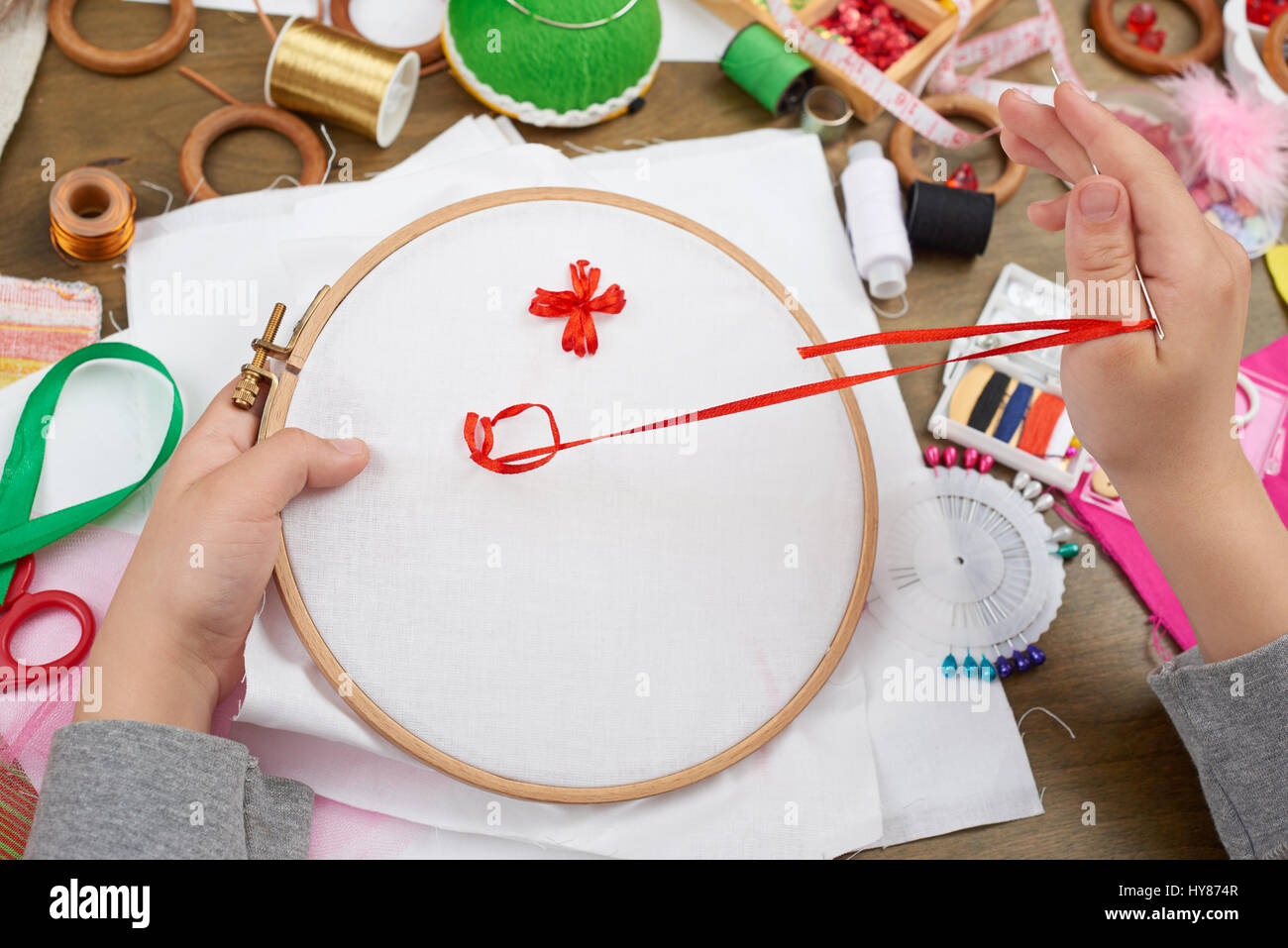 Embroidered art kid hi-res stock photography and images - Alamy