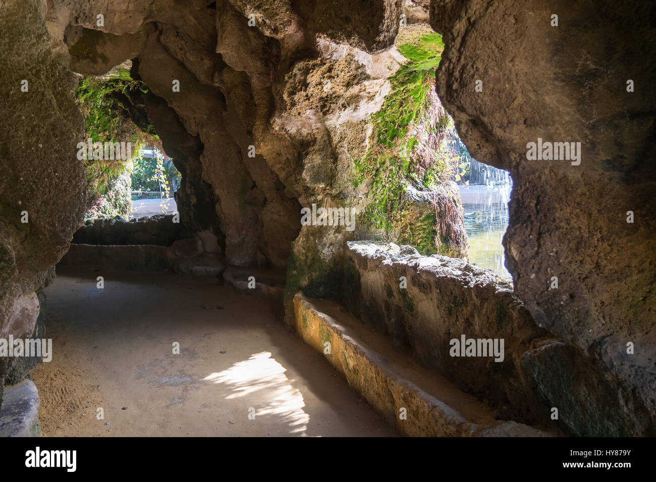 Cave in the Genoves Park, Cadiz, Andalusia, Spain Stock Photo - Alamy