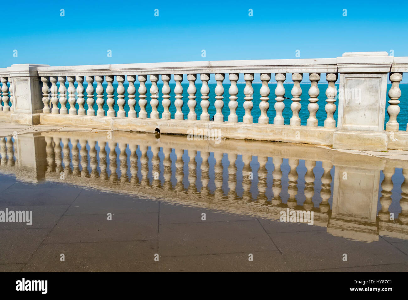 Boardwalk of Cadiz, Genoves Park, Andalusia, Spain. Sea, Sunny day and ...