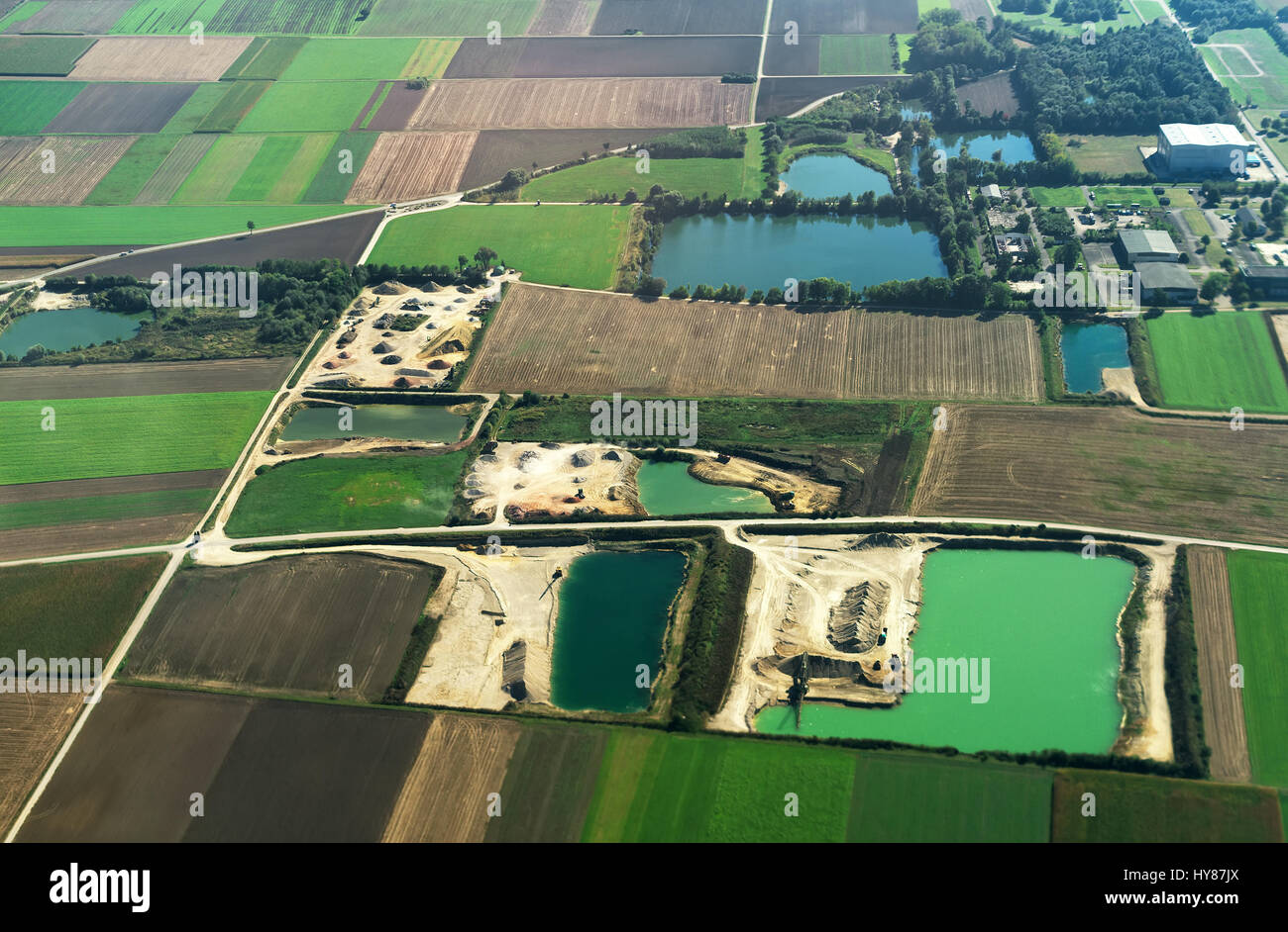 An industrial quarry from a bird's-eye view Stock Photo - Alamy