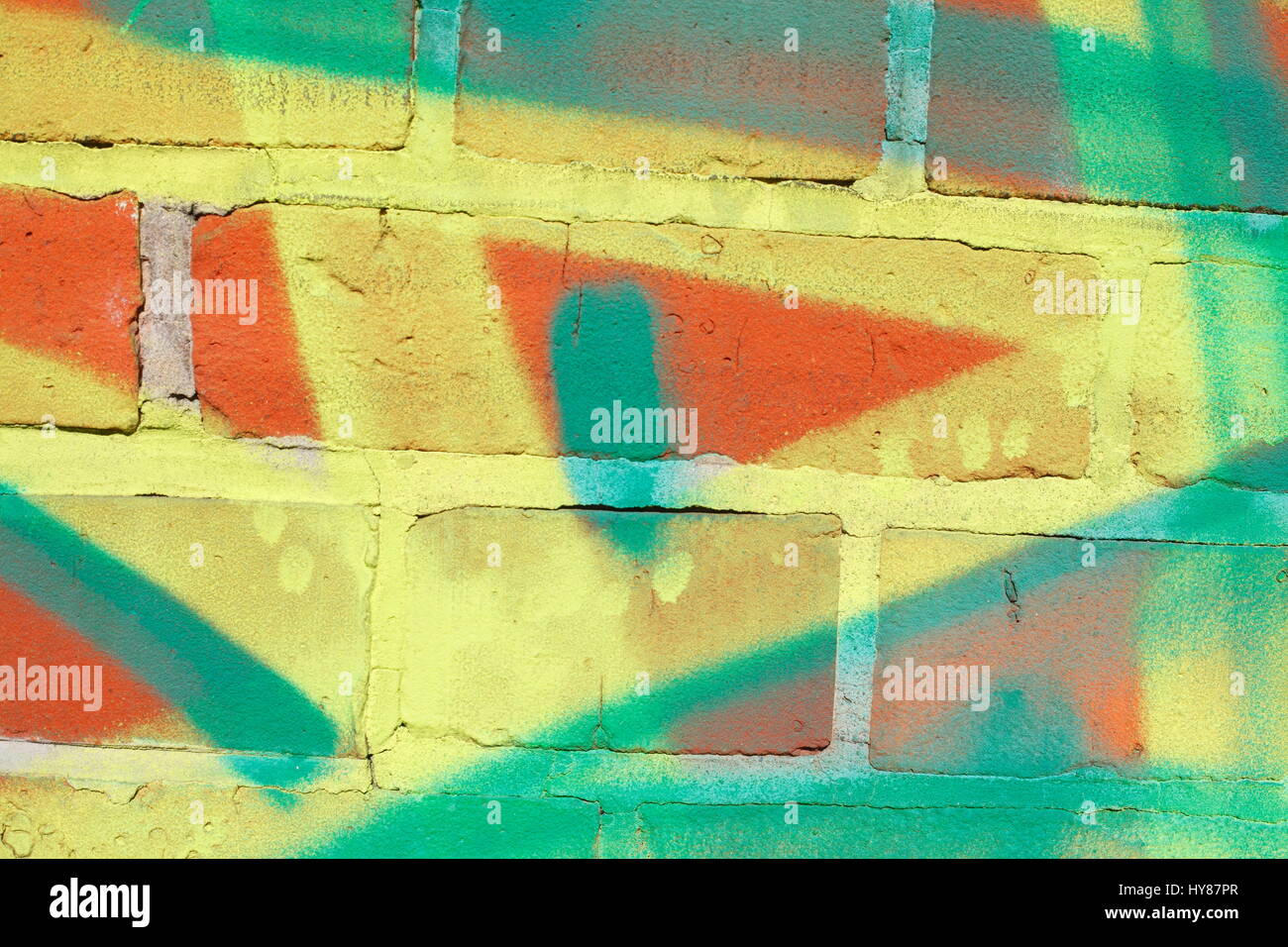 colorful painted brick wall Stock Photo - Alamy