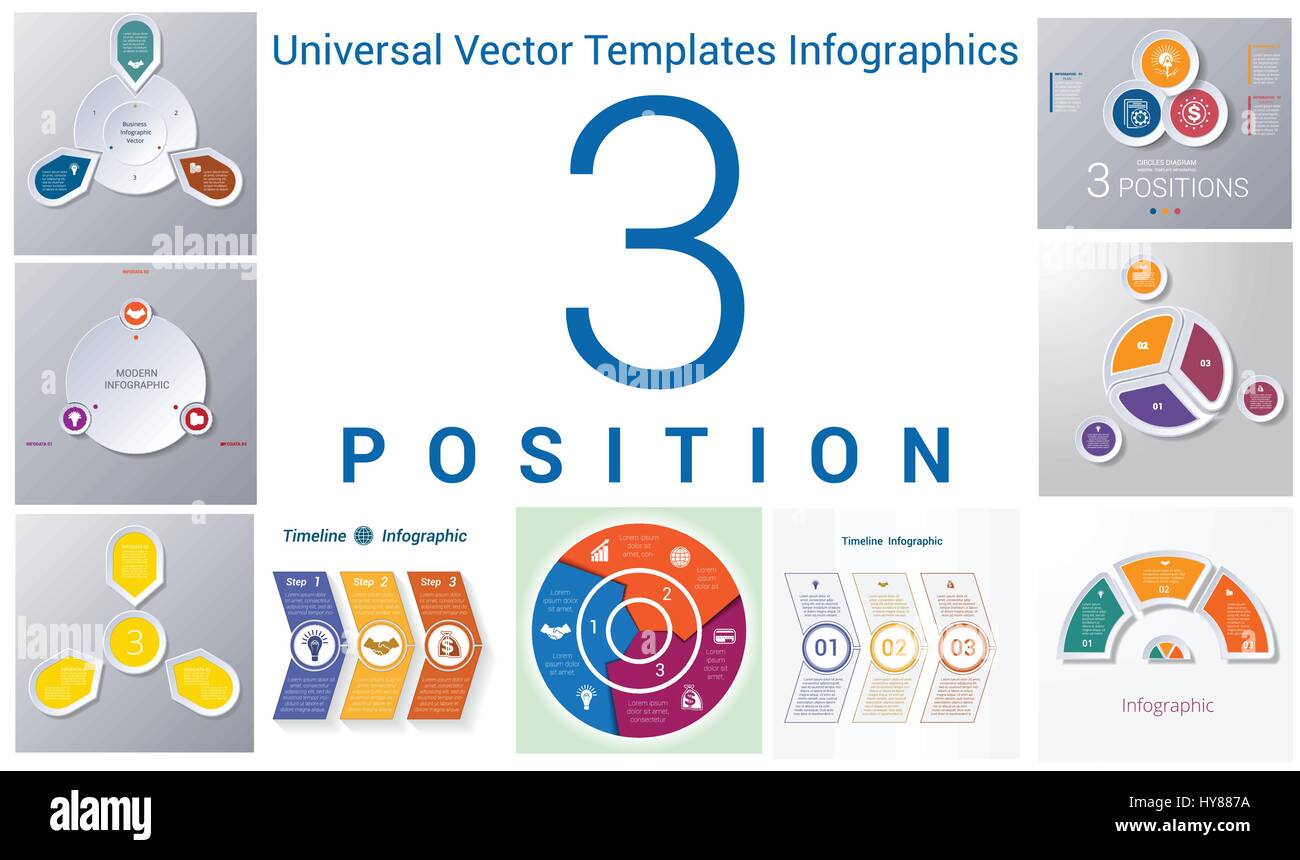 Template for infographics three positions Stock Vector Images - Alamy