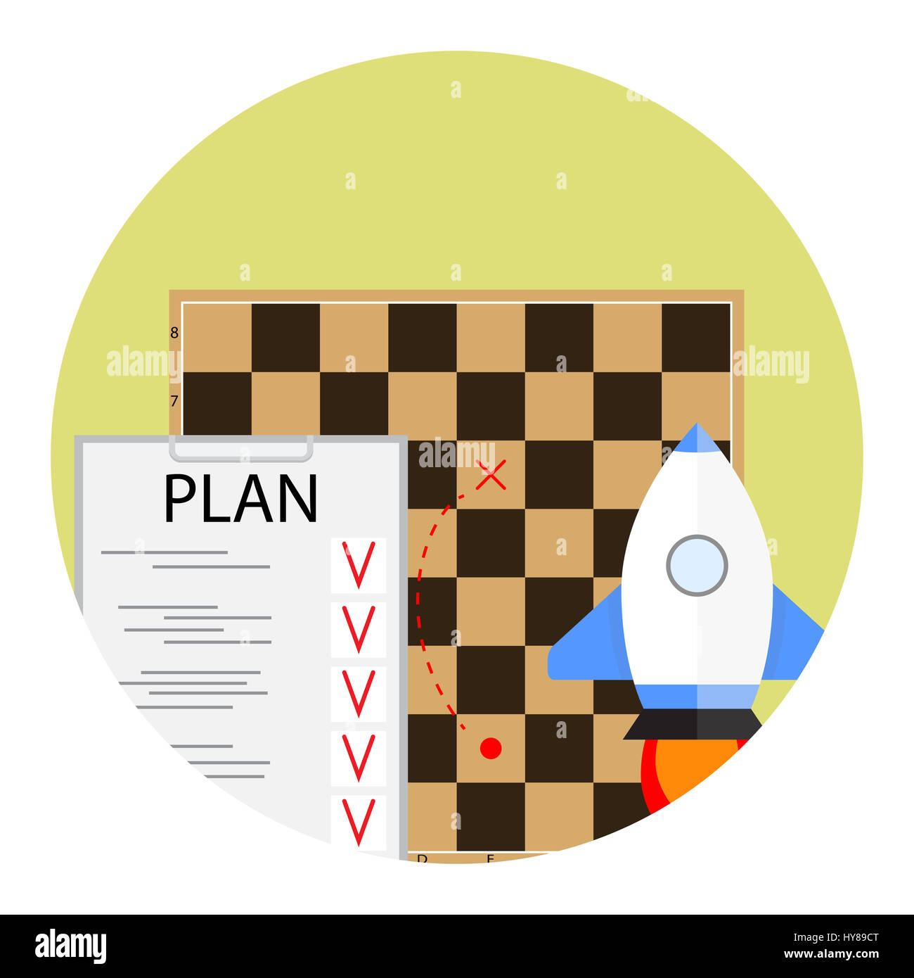 Start up icon. Checklist banner and new project badge, vector ...