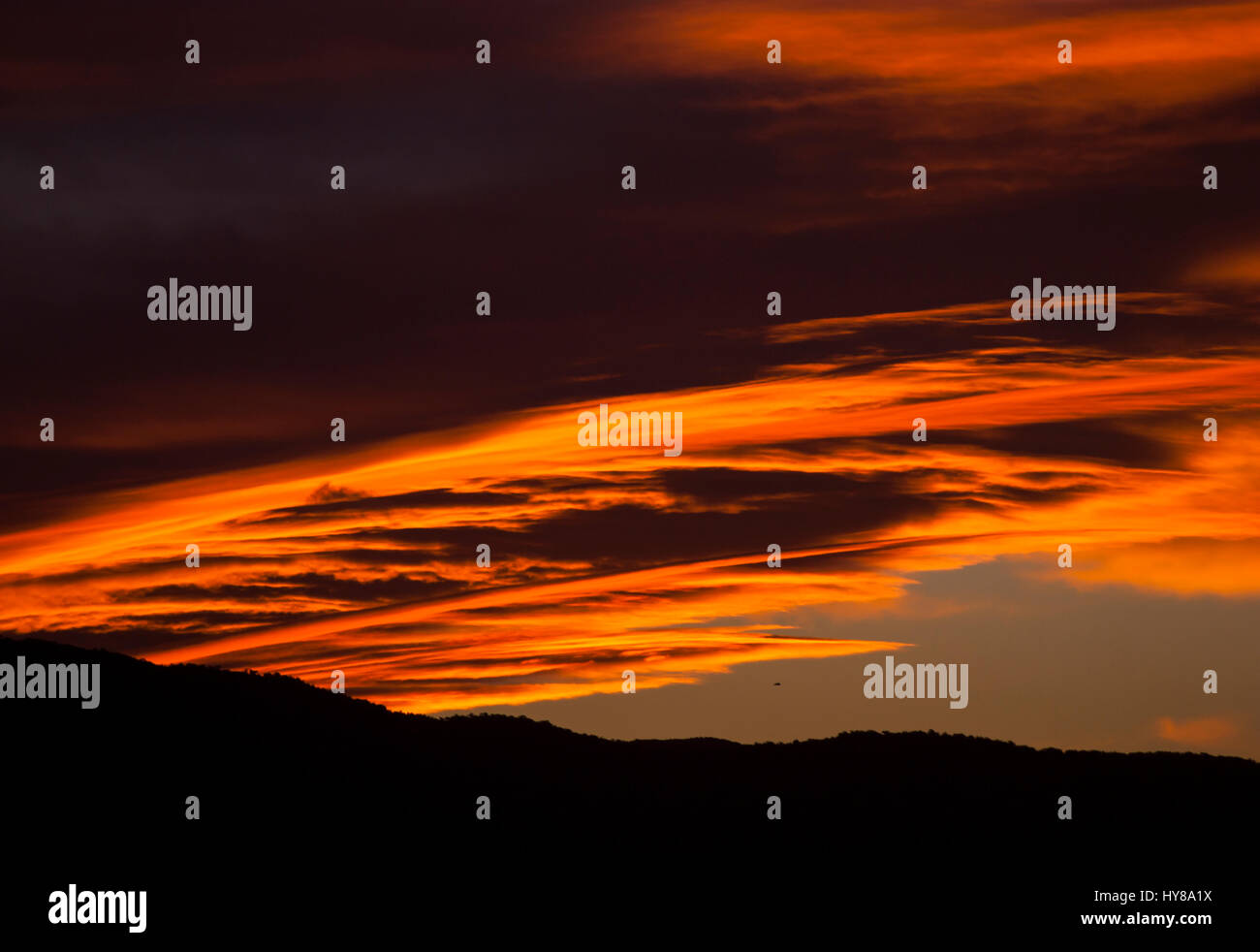 Dusk sky and clouds with warm color Stock Photo - Alamy