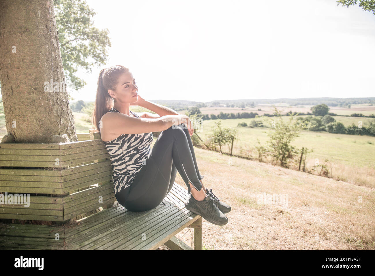 Woman thinking young outside hi-res stock photography and images - Alamy