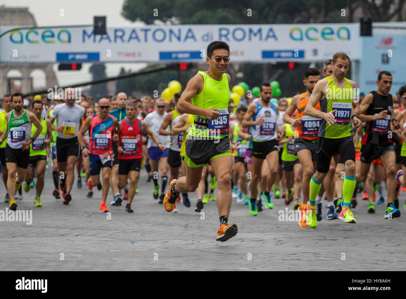 Rome, Italy. 02nd Apr, 2017. Runners compete during the 23rd edition of ...