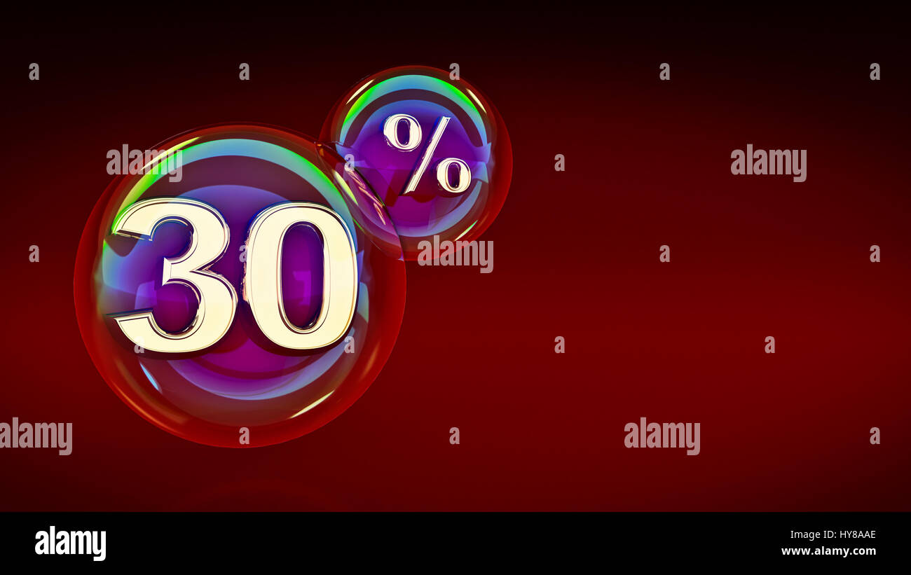 bubbles 30 percent. 3d rendering Stock Photo - Alamy