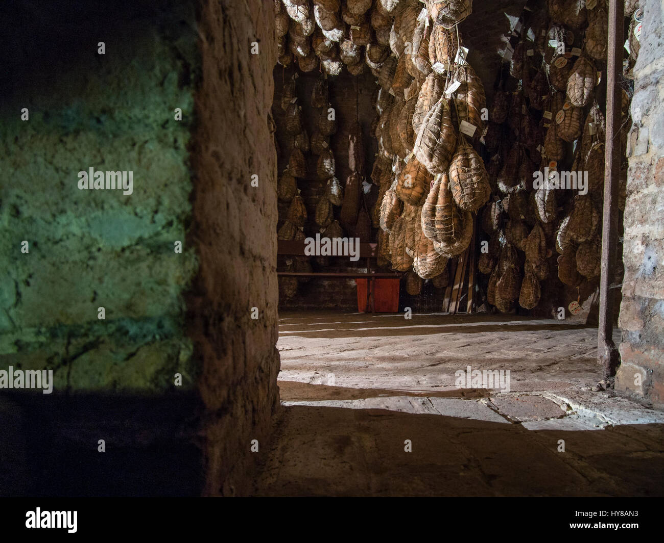 culatello ham aging at the Corte Pallavicina, King of Salumi food ...