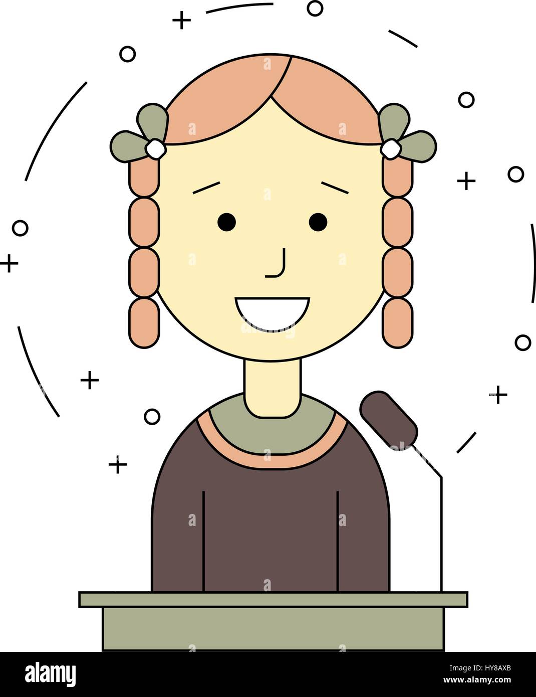 Girl speech podium Stock Vector Images - Alamy